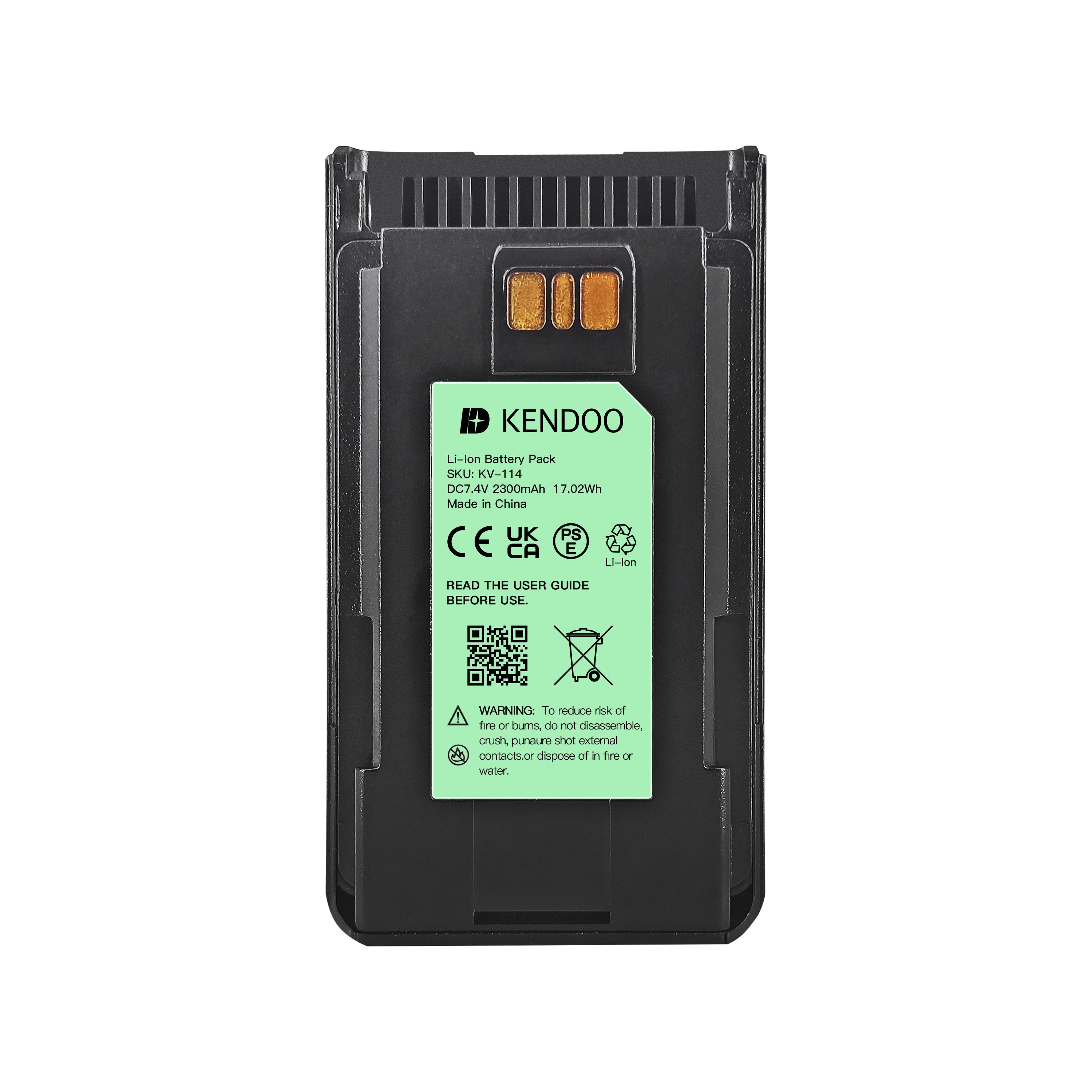 KENDOO® Vertex Standard FNB-V134LI Li-Ion 2300mAh 7.4V Battery Pack